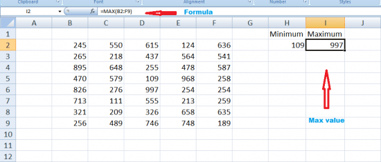 How to Calculate Range in Excel of Numbers using Excel Range Function ...